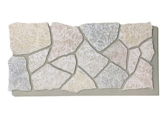 Cream Frost Faux Fieldstone Wall Panels - Interlocking Fit