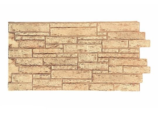 Light Tan Faux Carved Stone Wall Panels - Interlocking Fit