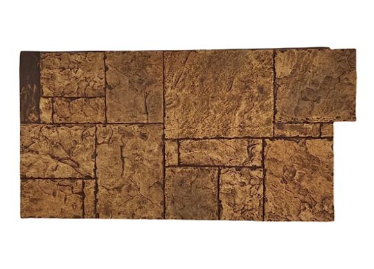 Tan Faux Hand Cut Block Wall Panels - Interlocking Fit