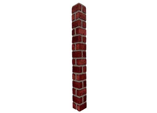 Antique Select Brick Corner Dark Red Gray Grout