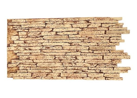 Light Tan Faux Stacked Stone Interlocking Wall Panels