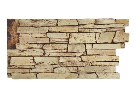 Light Tan Faux Ledgestone Wall Panels - Interlocking Fit