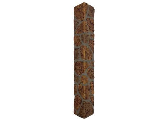Tan with Gray Grout Faux Random Rock Wall Panels - Interlocking Fit