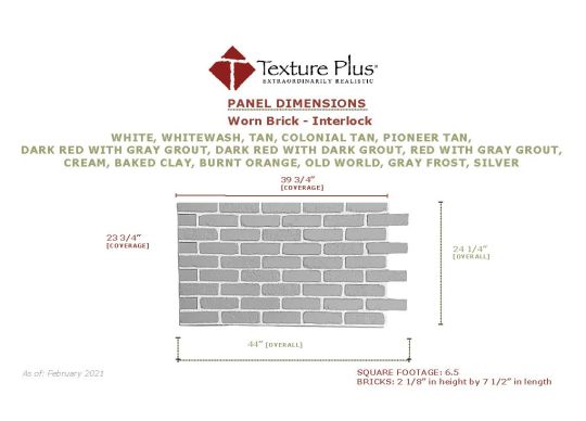 Faux Worn Brick Interlocking Wall Panels